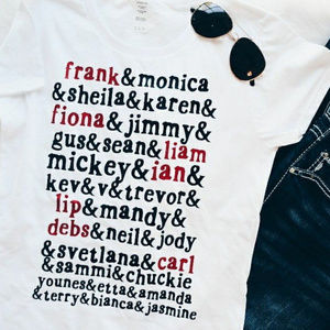 Tops | Shameless Tv Show Fan Shirt Characters List | Poshmark